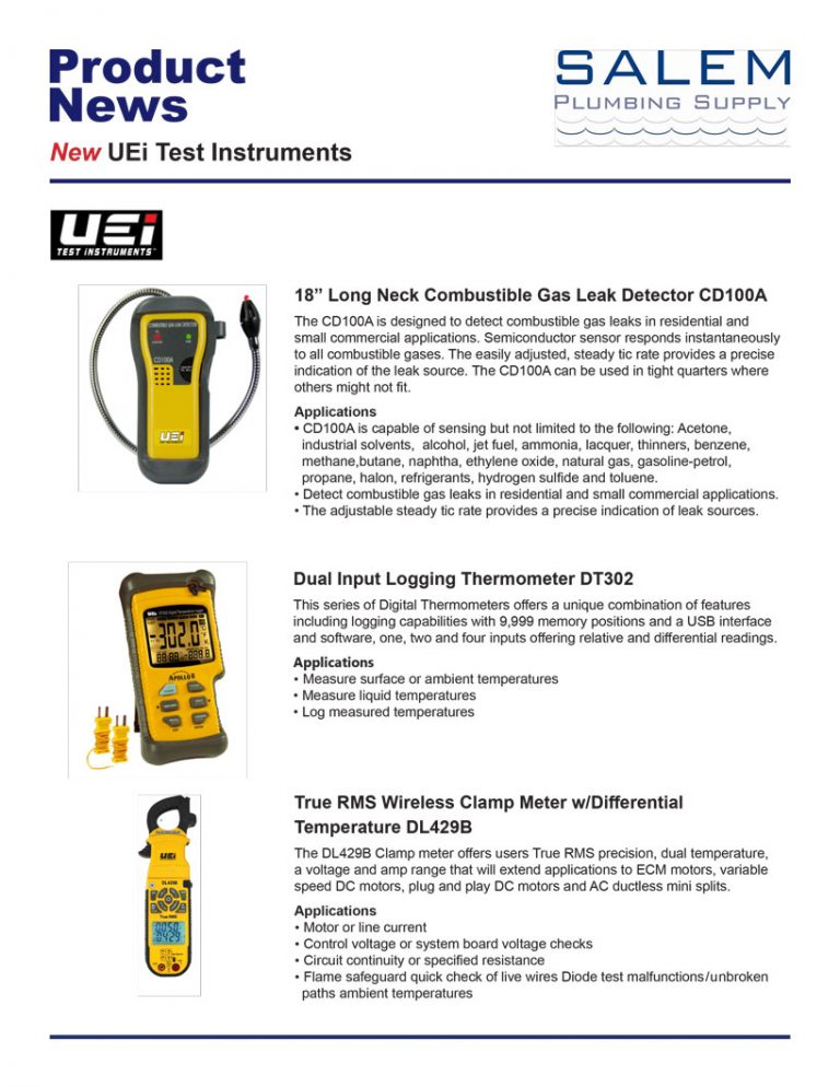 UEi Test Instruments Product News – Salem Plumbing Supply
