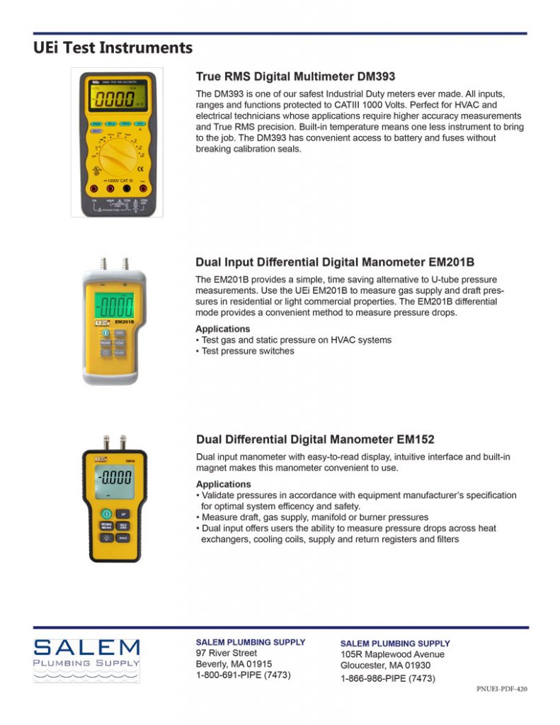 UEi Test Instruments Product News – Salem Plumbing Supply